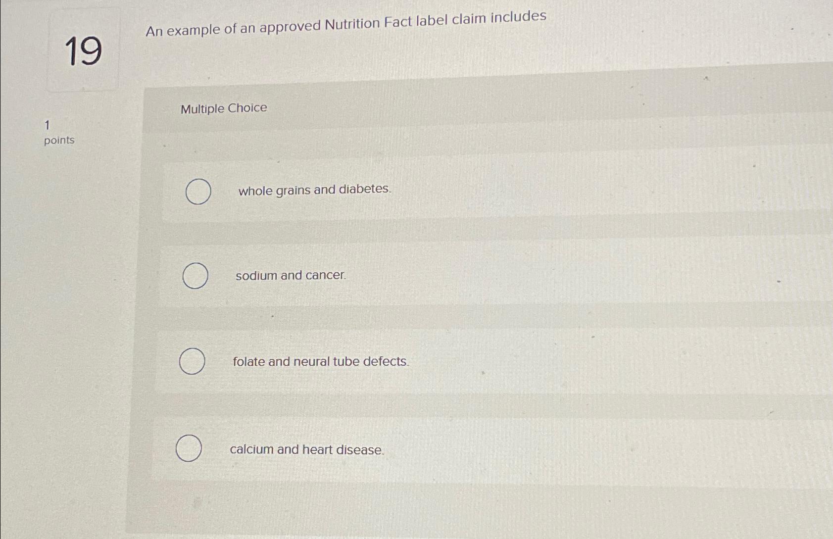 Solved 19An example of an approved Nutrition Fact label | Chegg.com
