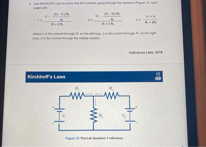 Solved 3. Use Kirchhoff's Law to prove that the currents | Chegg.com
