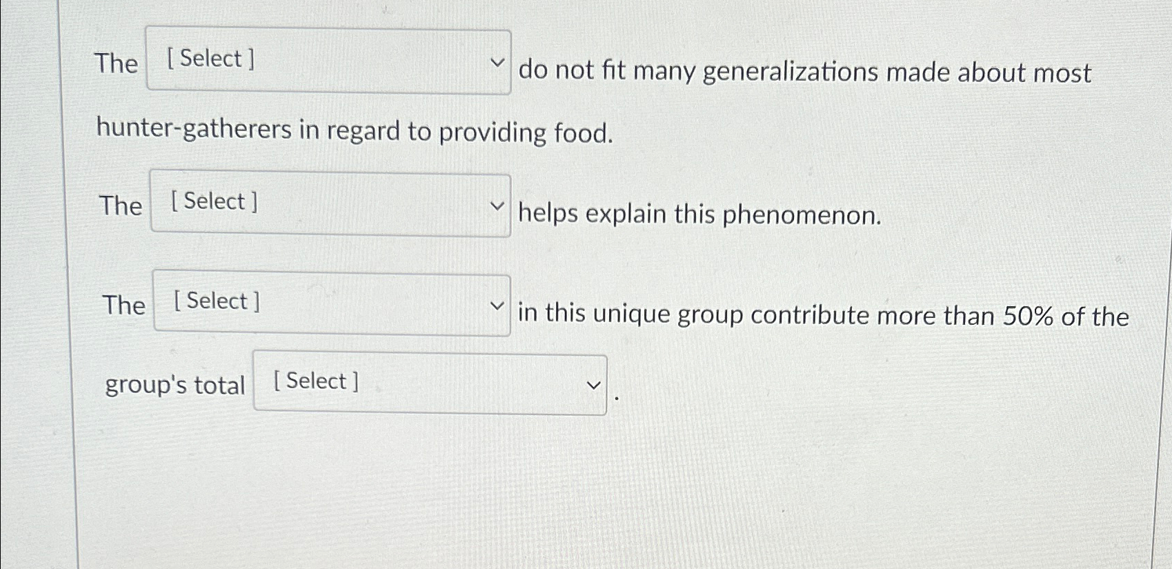 Solved The do not fit many generalizations made about most | Chegg.com