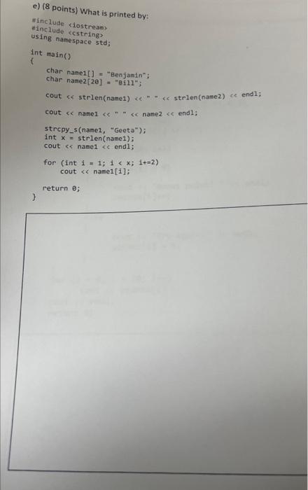 Solved 3) Given the following declarations for parts a-d | Chegg.com
