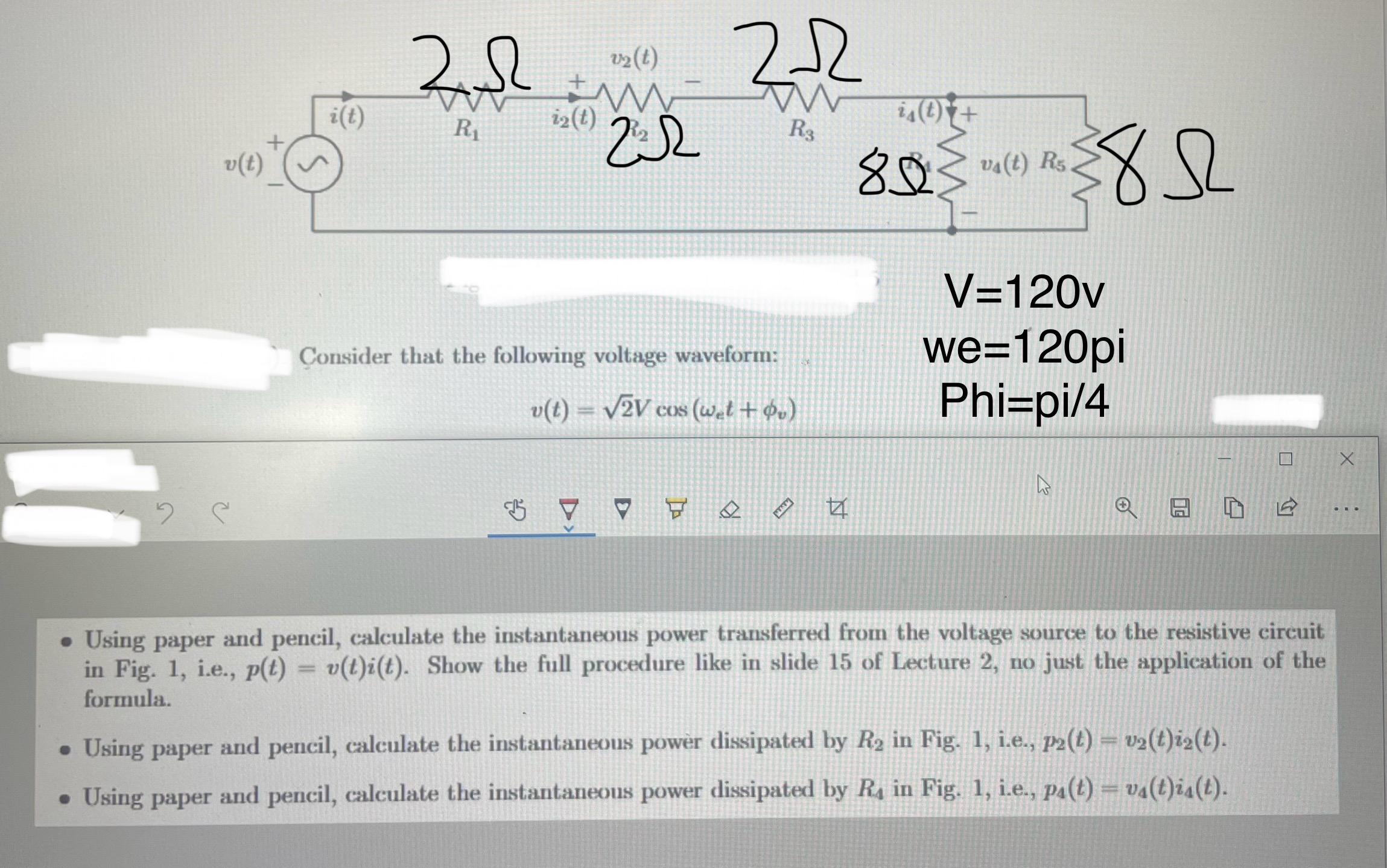 Solved Using paper and pencil, calculate the instantaneous | Chegg.com