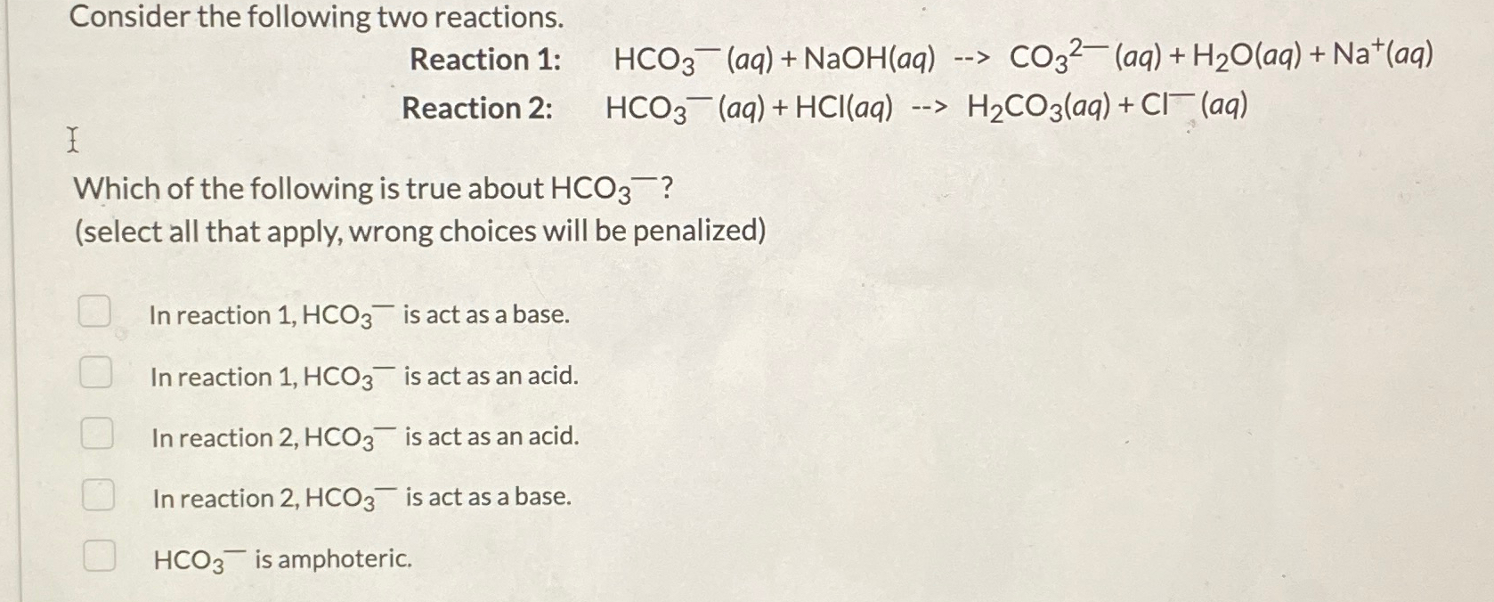 Solved Consider the following two reactions.Reaction 1: | Chegg.com
