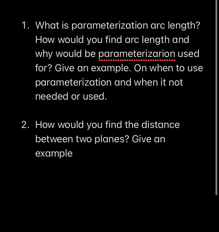 What is parameterization arc length? How would you | Chegg.com