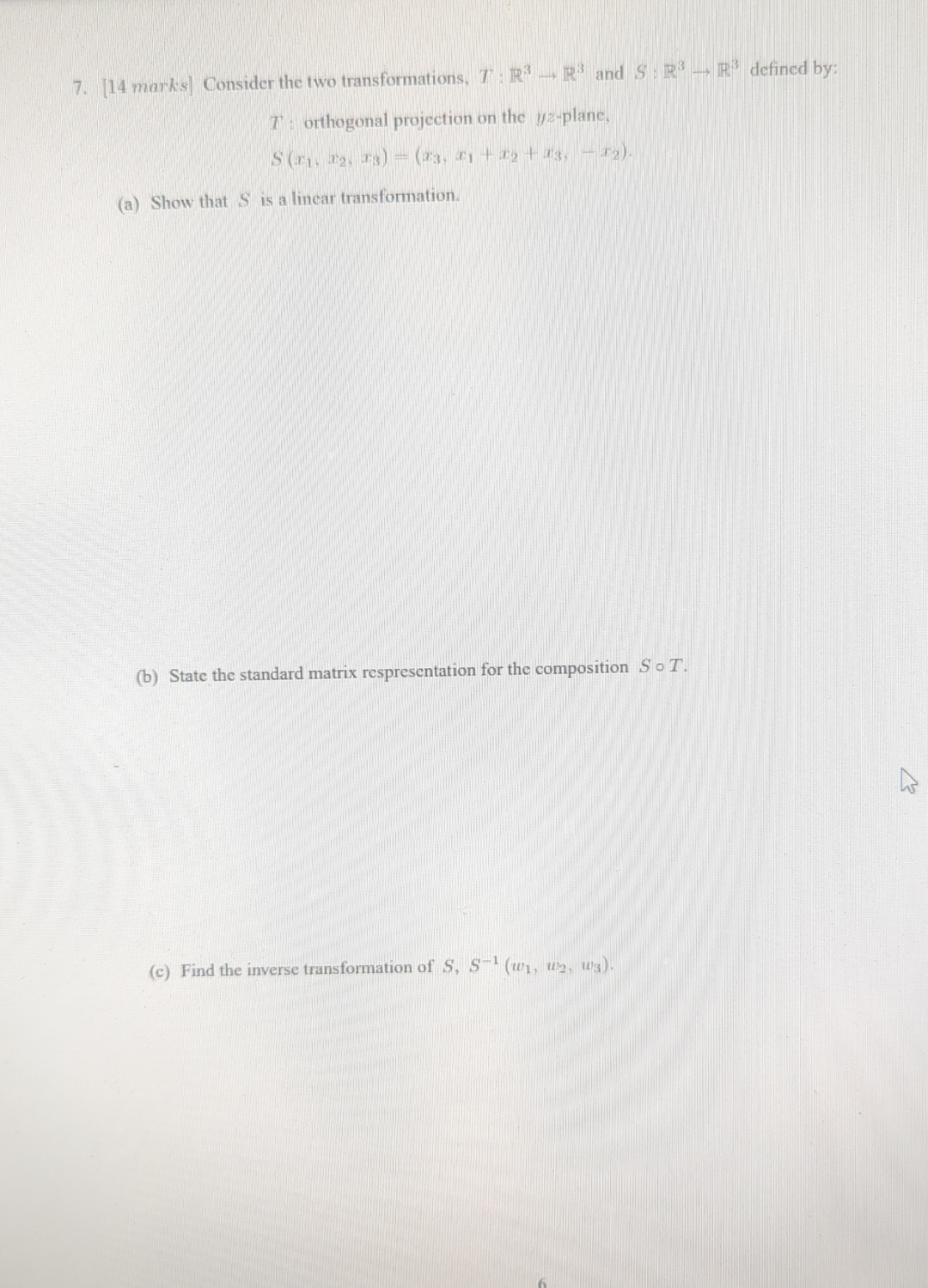 Solved mark:s] ﻿Consider the two transformations, T:R3→R3 | Chegg.com