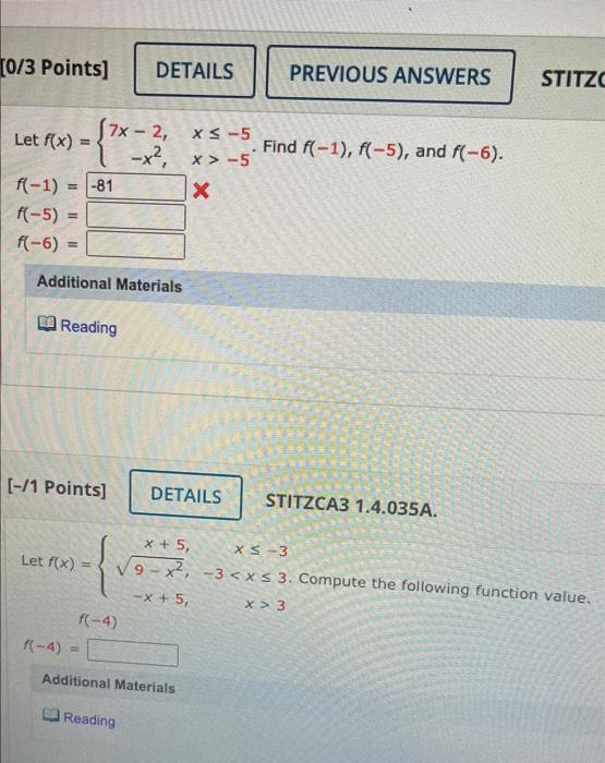 Solved Let f(x)={7x−2,−x2,x≤−5x>−5. Find f(−1),f(−5), and | Chegg.com