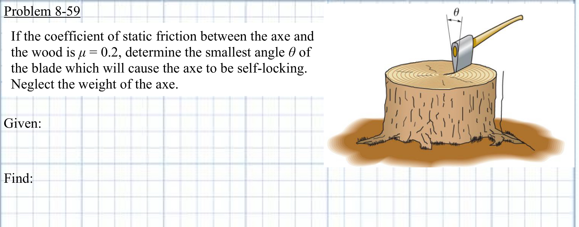 High Quality SOLUTION Problem 8-59If the coefficient of static friction | Chegg.com
