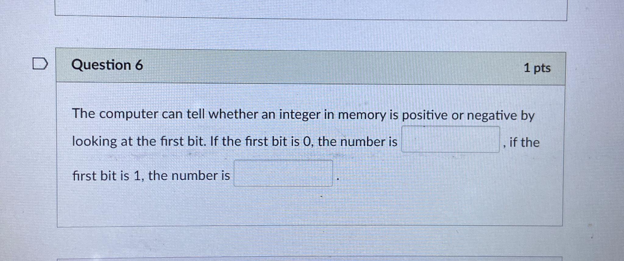 Solved Question 61 ﻿ptsThe computer can tell whether an | Chegg.com