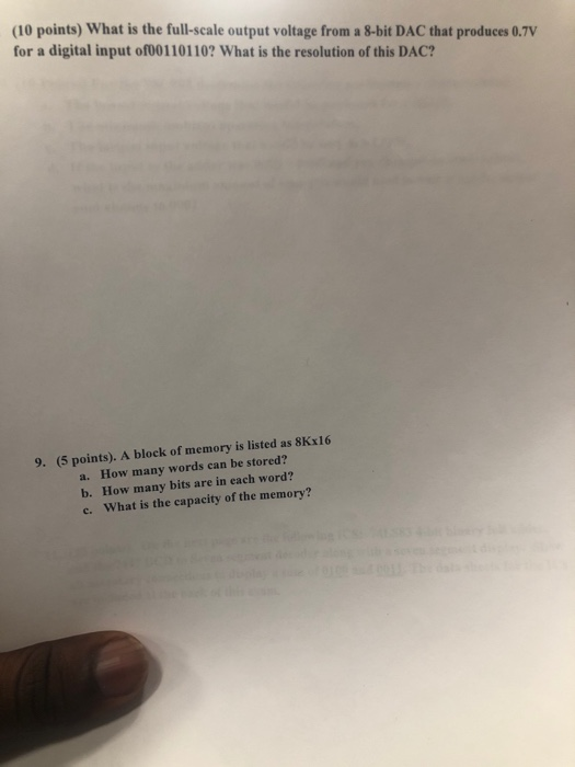 Solved (10 points) What is the full-scale output voltage | Chegg.com