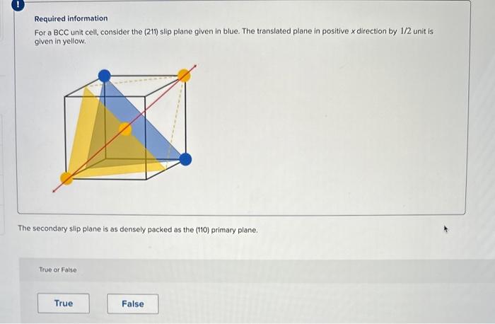 Solved Required information For a BCC unit cell, consider | Chegg.com