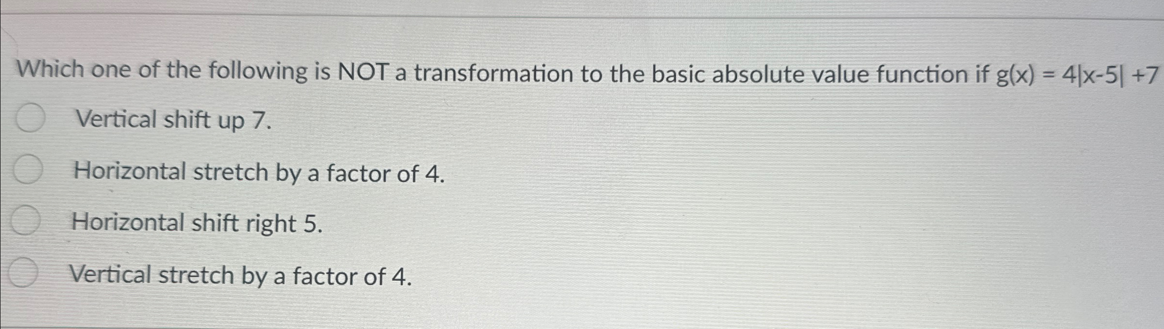 Solved Which one of the following is NOT a transformation to | Chegg.com