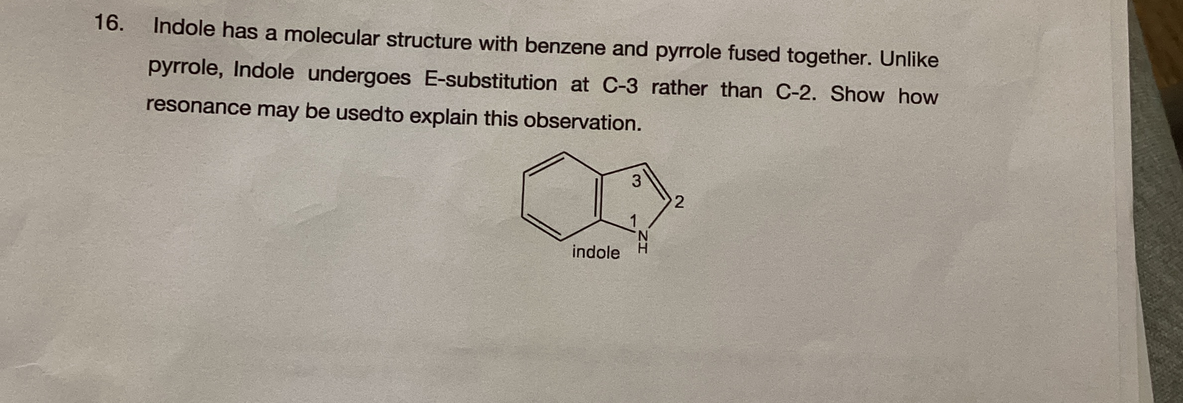 Indole has a molecular structure with benzene and | Chegg.com