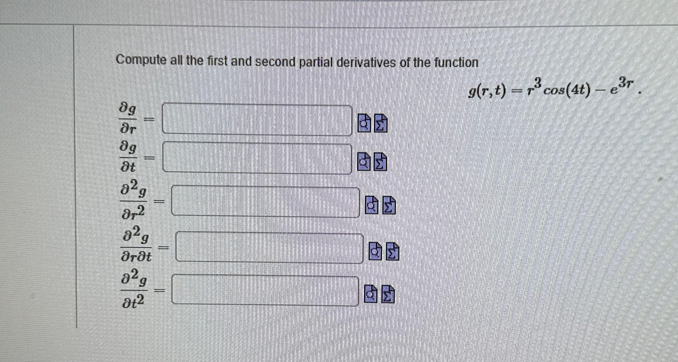 Solved Compute all the first and second partial derivatives | Chegg.com