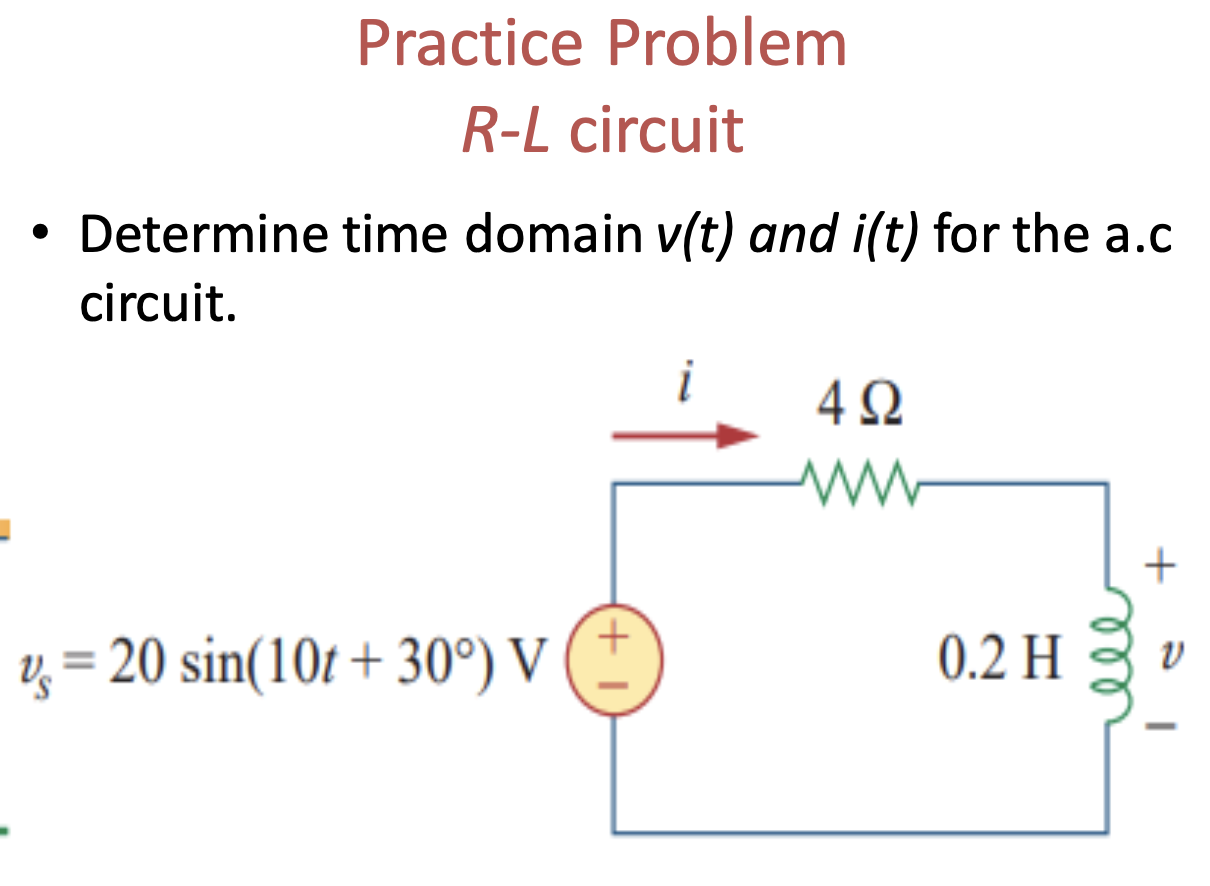 Solved Practice ProblemR - L ﻿circuitDetermine time domain | Chegg.com