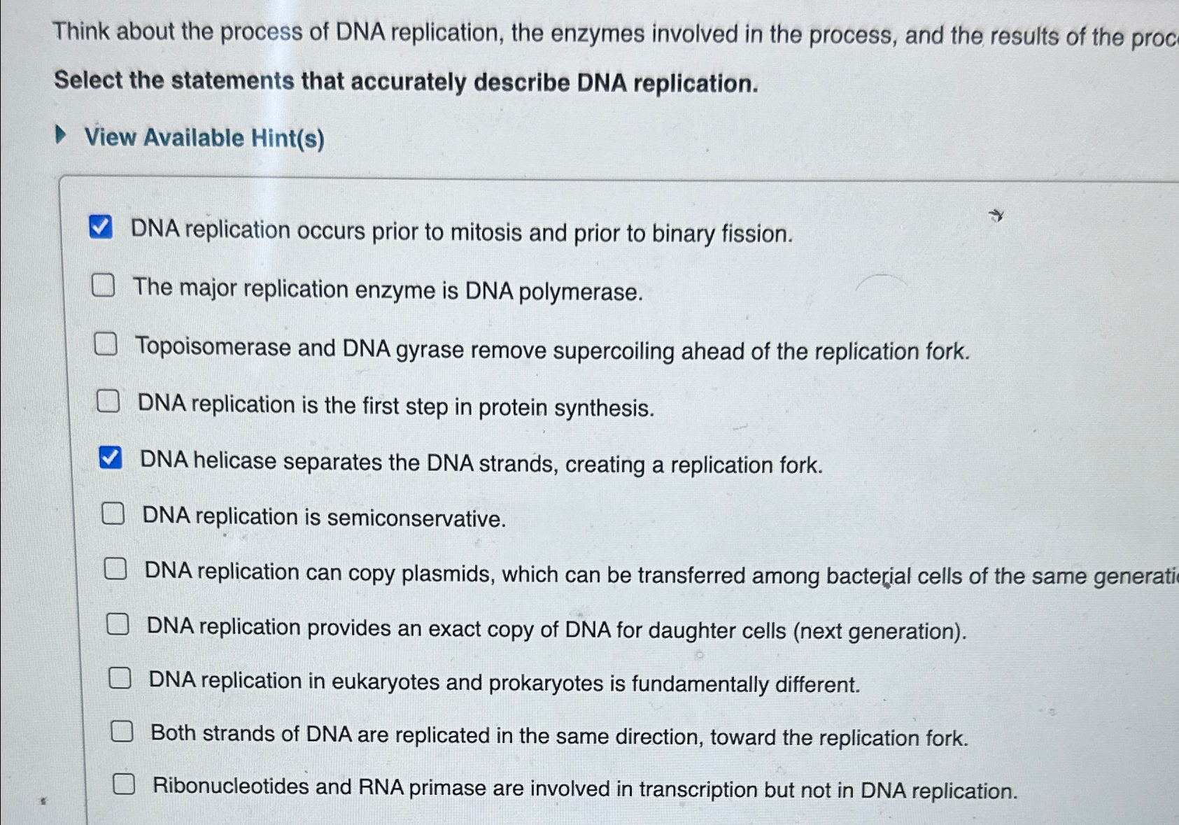 Solved Think about the process of DNA replication, the | Chegg.com