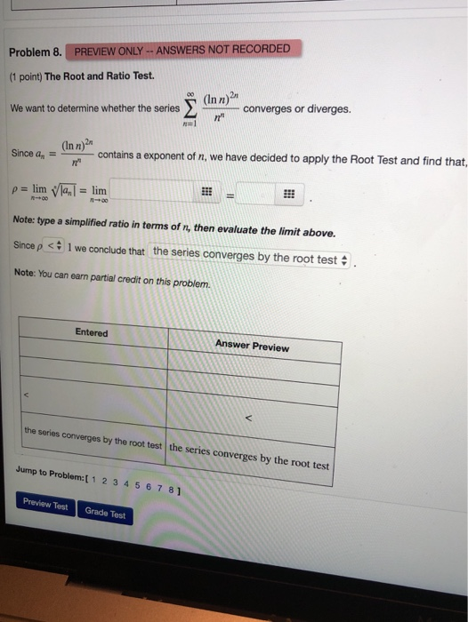 Solved Problem 8. PREVIEW ONLY -- ANSWERS NOT RECORDED (1 | Chegg.com