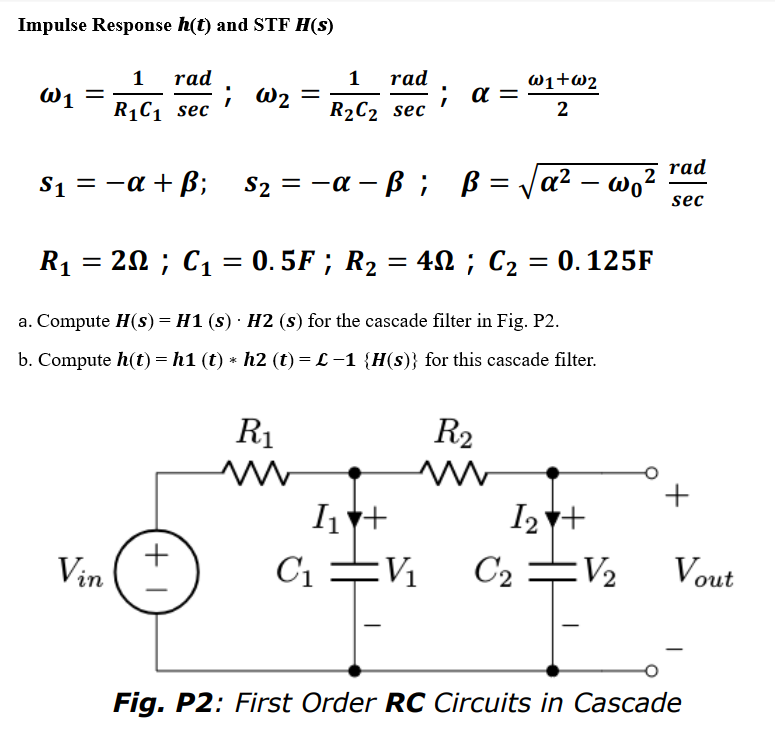 Solved Impulse Response h(t) ﻿and STF | Chegg.com