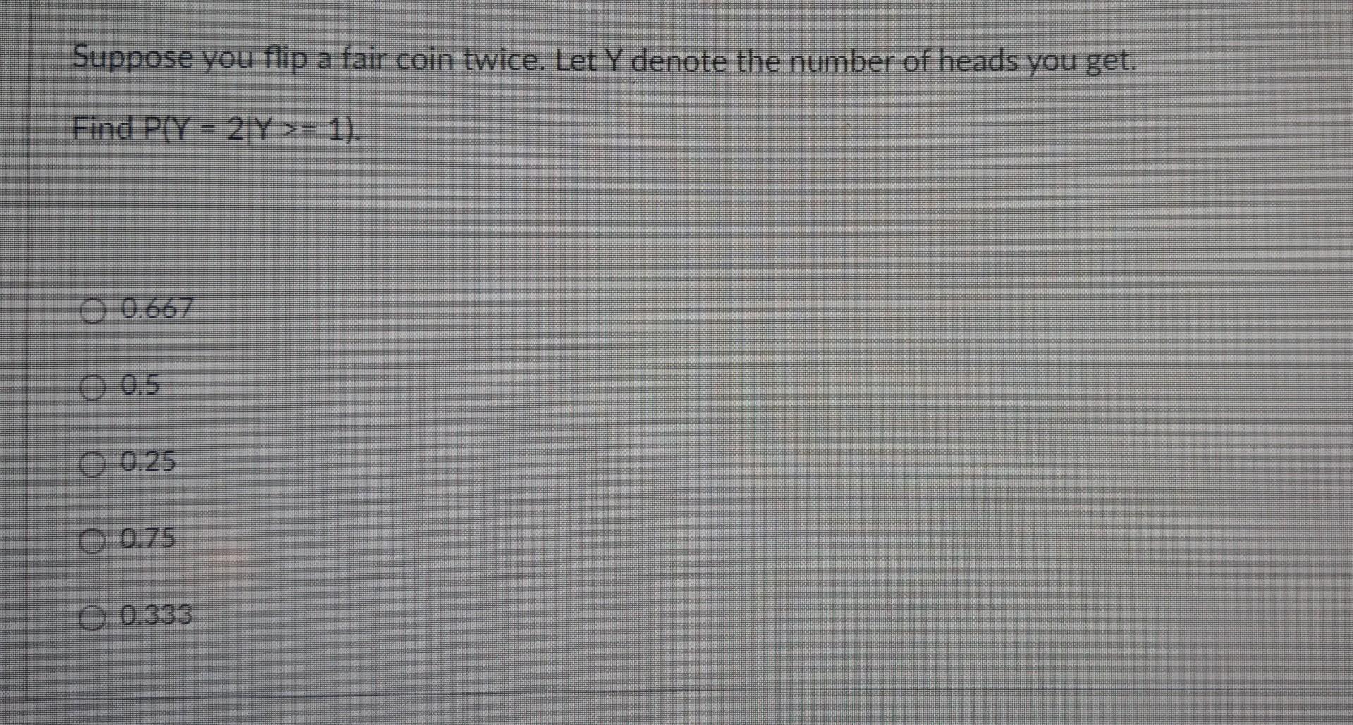 Solved Suppose you flip a fair coin twice. Let Y denote the | Chegg.com