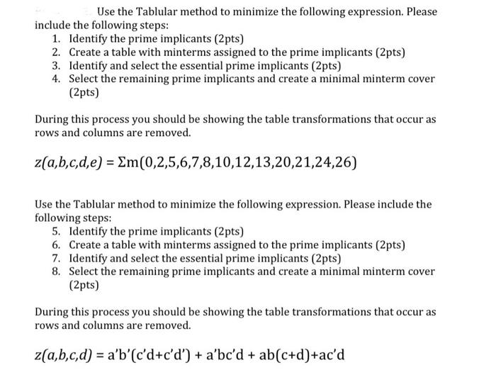 Use the Tablular method to minimize the following | Chegg.com