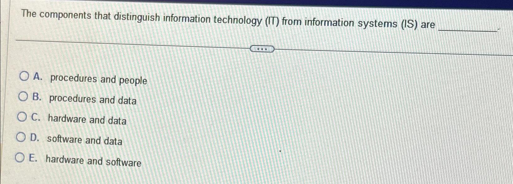 Solved The components that distinguish information | Chegg.com