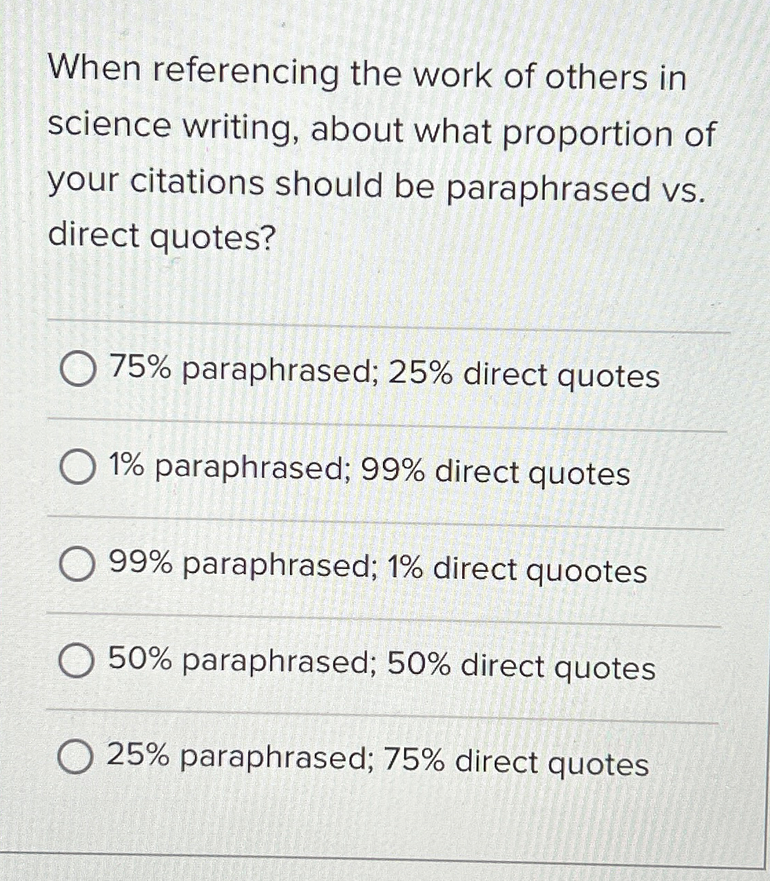 Solved When referencing the work of others in science | Chegg.com