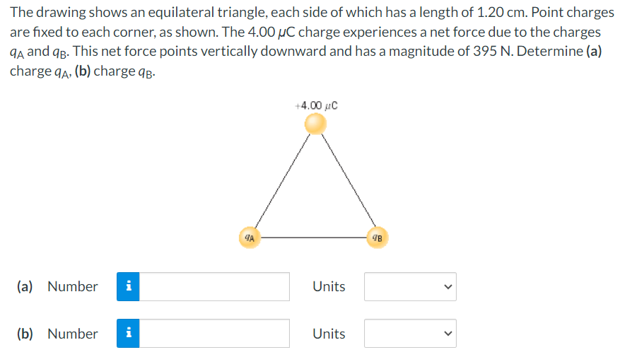 Solved The drawing shows an equilateral triangle, each side | Chegg.com