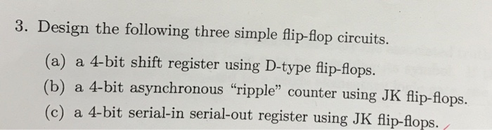 Solved 3. Design the following three simple flip-flop | Chegg.com