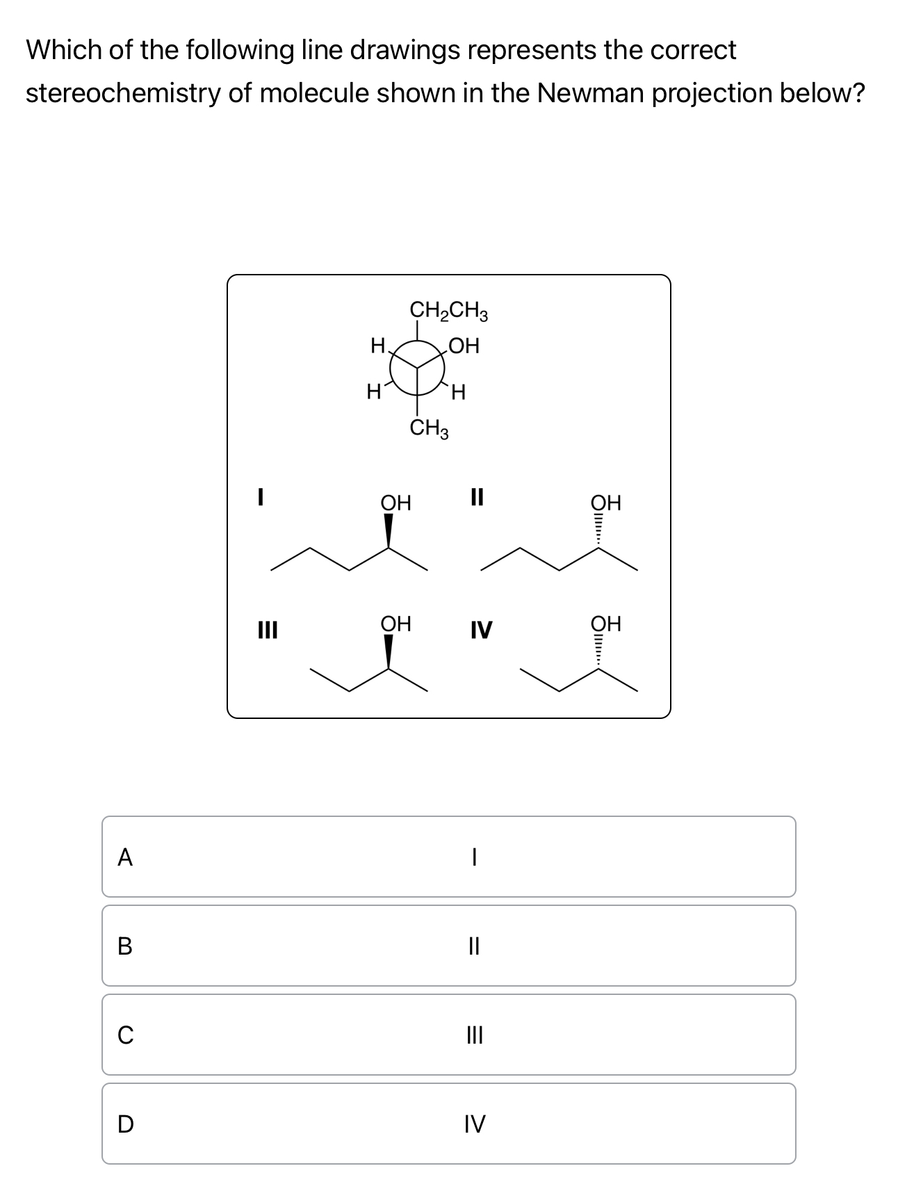 Solved Which of the following line drawings represents the | Chegg.com