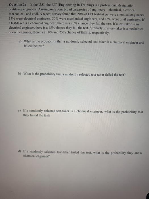 Solved Question 3: In the U.S., the EIT (Engineering In | Chegg.com