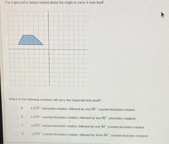 Solved The trapezoid is being rotated about the origin to | Chegg.com