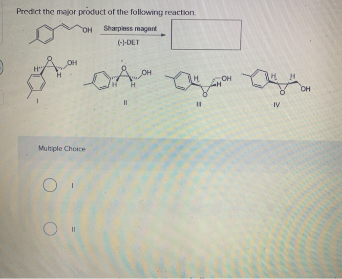 Solved Predict the major product of the following reaction. | Chegg.com