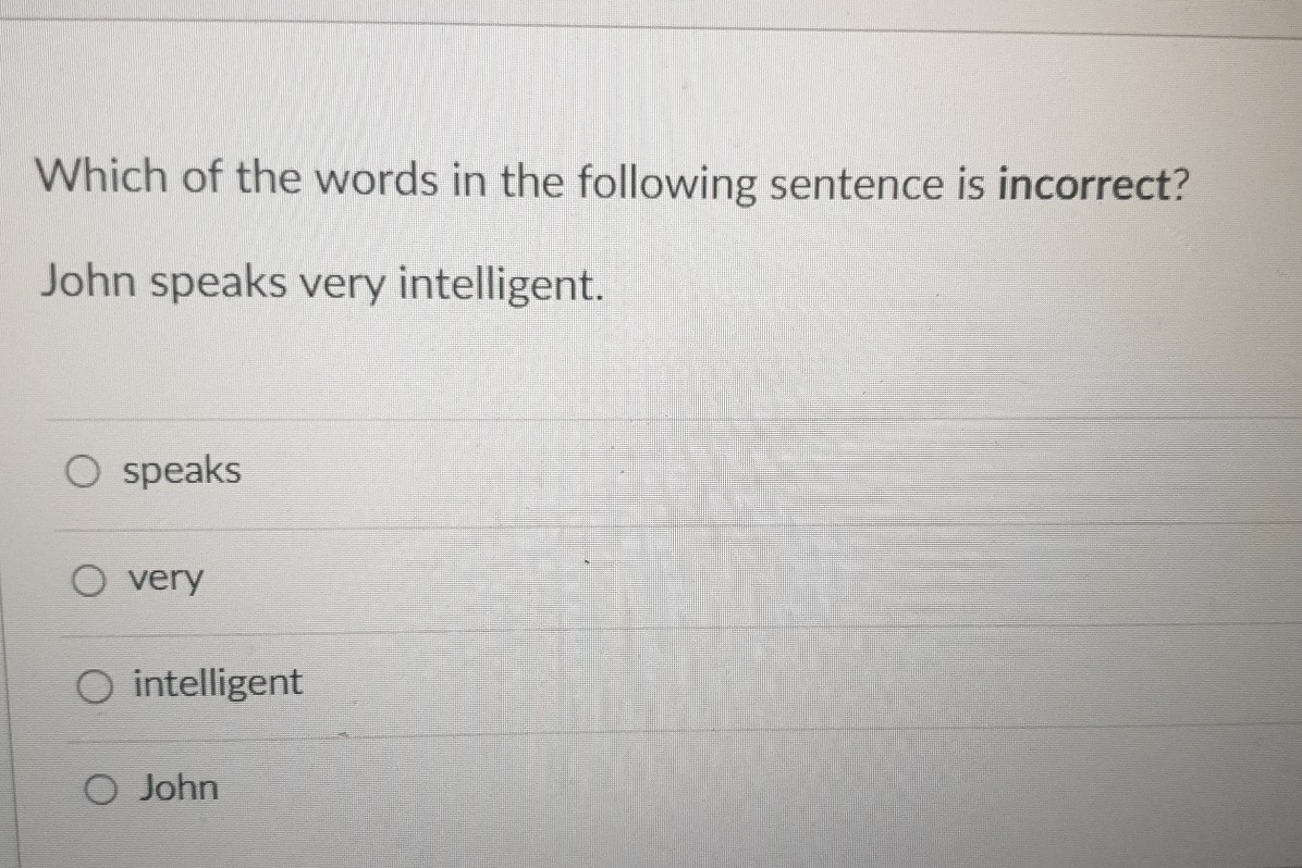 Solved Which of the words in the following sentence is | Chegg.com