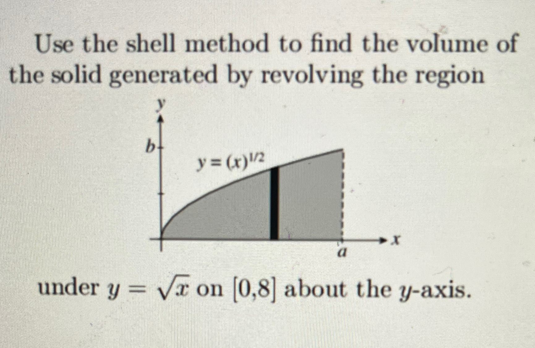 Solved Use the shell method to find the volume of the solid | Chegg.com