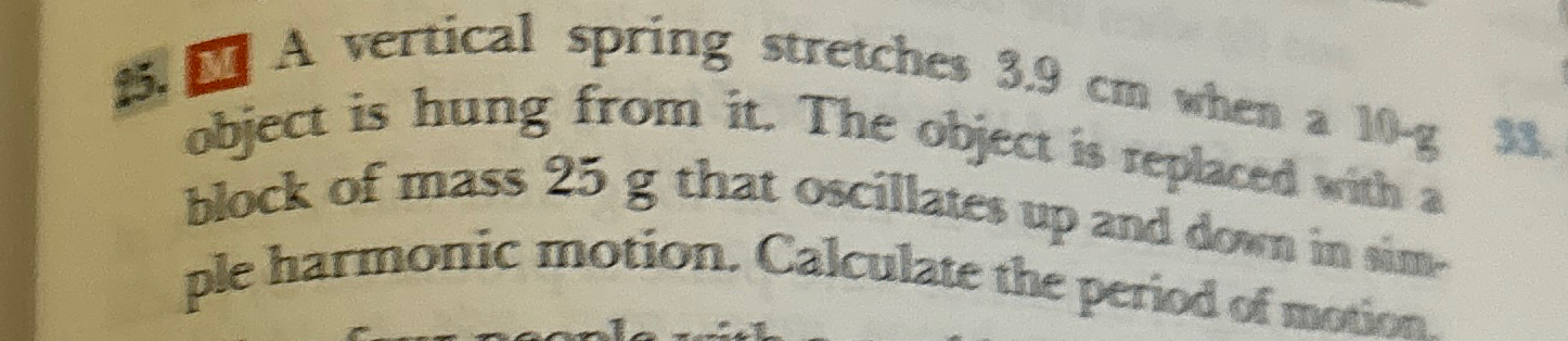 Solved III A vertical spring stretches 3.9cm ﻿when a 10g | Chegg.com