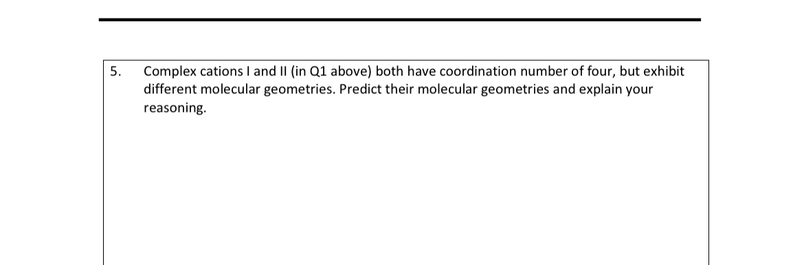 Name the coordination compounds I - ﻿II given below, | Chegg.com