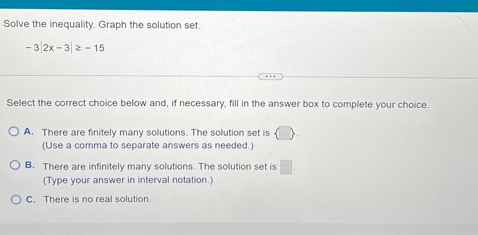 Solved Solve the inequality. Graph the solution | Chegg.com