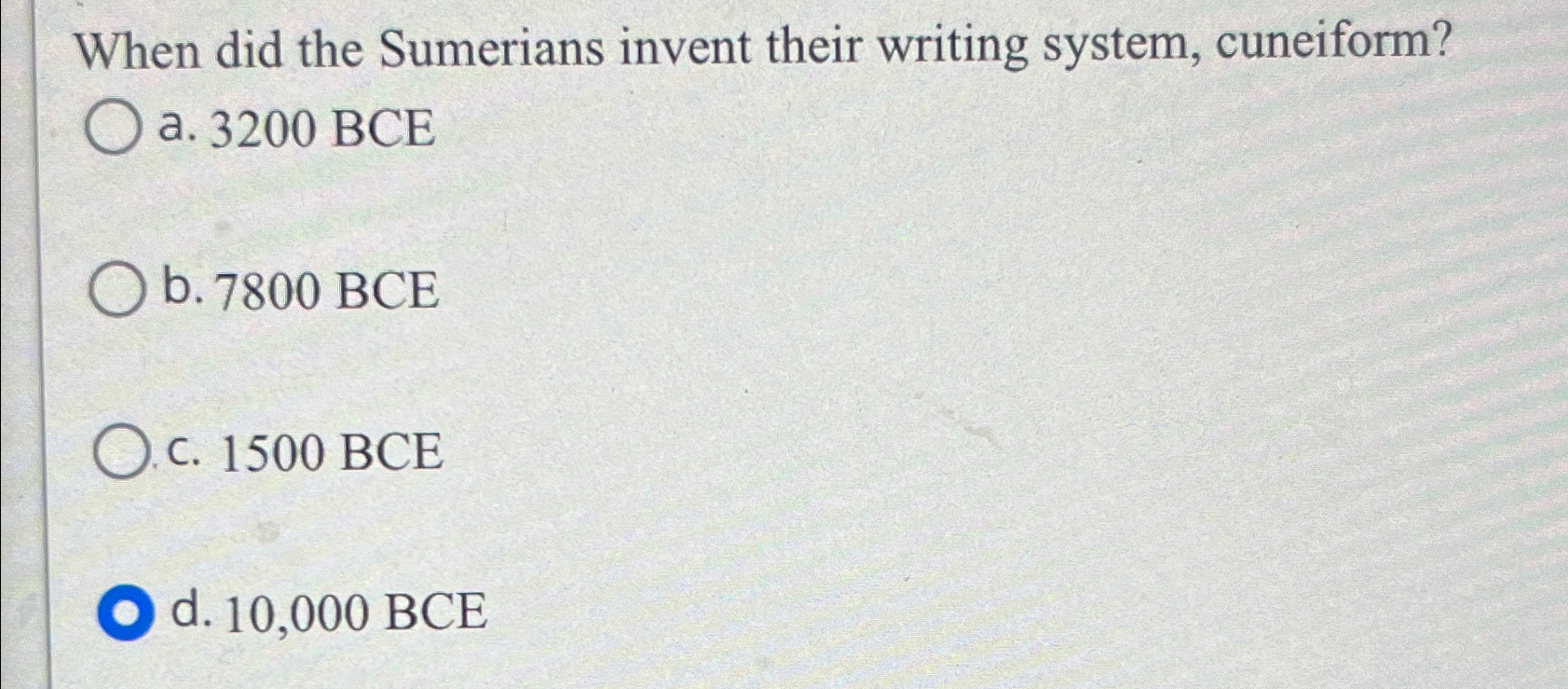 Solved When did the Sumerians invent their writing system, | Chegg.com
