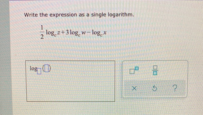 Solved Write the expression as a single logarithm. | Chegg.com