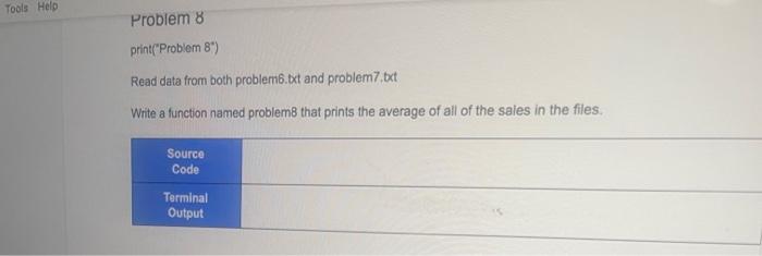 print(Problem 8∗ ) Read data from both problem6.bxt | Chegg.com