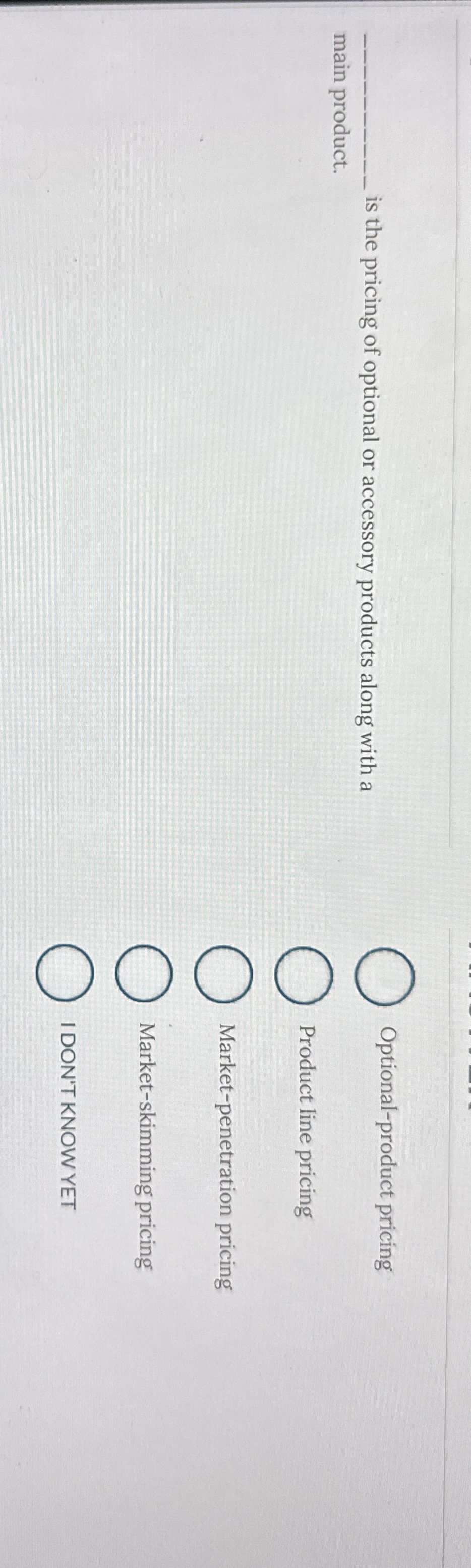 Solved is the pricing of optional or accessory products | Chegg.com