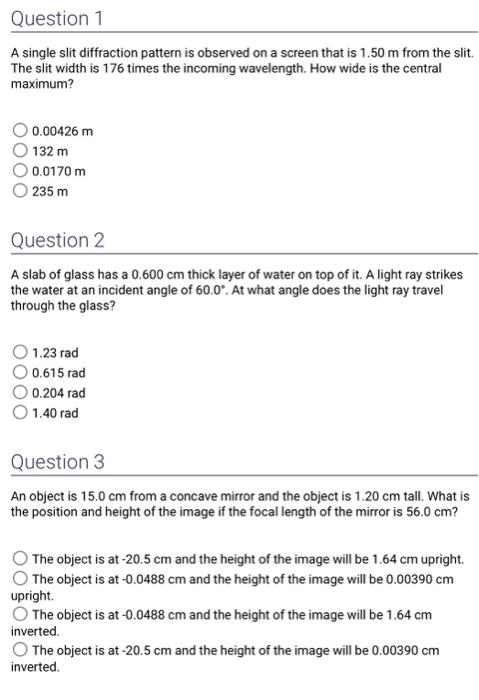 Solved A single slit diffraction pattern is observed on a | Chegg.com