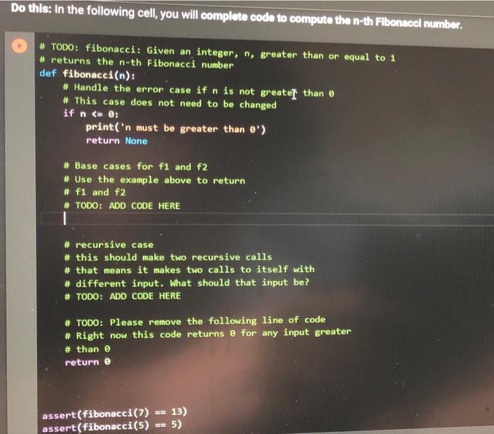 Solved Is: In the following cell, you will complete code to | Chegg.com