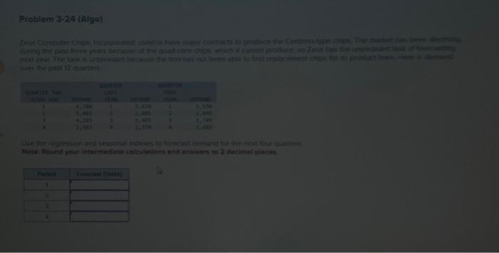 Solved Problem 3-24 (Algo) Zeus Computer Chips, | Chegg.com