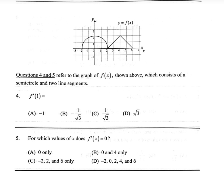 Solved Questions 4 ﻿and 5 ﻿refer to the graph of f(x), | Chegg.com