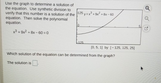 Solved a 0 Use the graph to determine a solution of the | Chegg.com