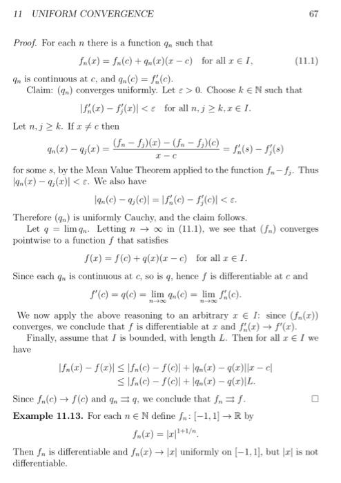 Solved Real Analysis (Uniform Convergence): Prove the | Chegg.com