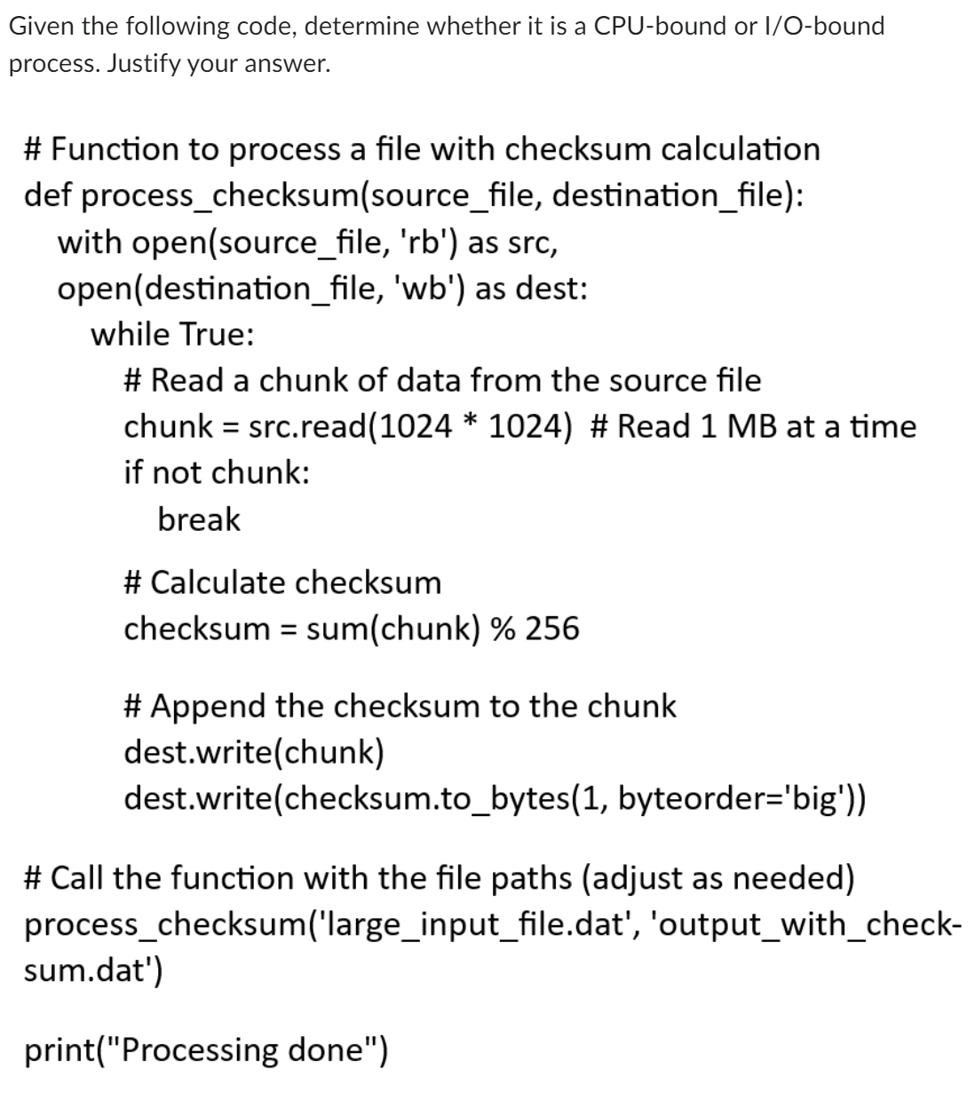 Solved Given the following code, determine whether it is a | Chegg.com