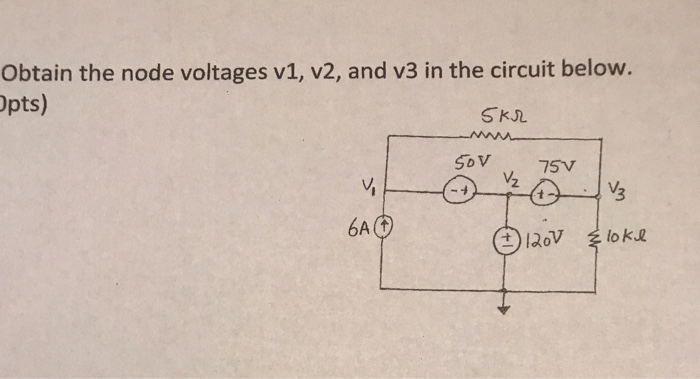 Solved Obtain the node voltages v1, v2, and v3 in the | Chegg.com