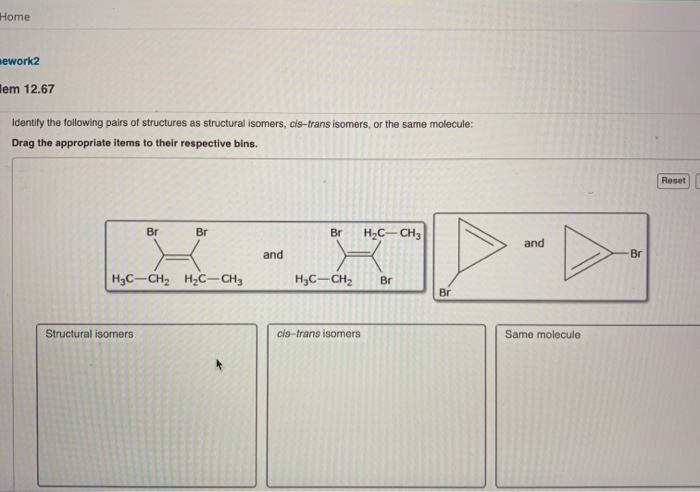 Solved Home ework2 lem 12.67 Identify the following pairs of | Chegg.com