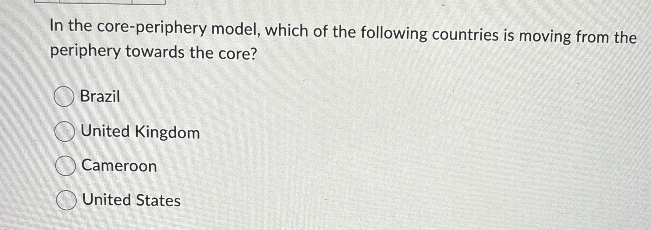 Solved In The Core Periphery Model Which Of The Following