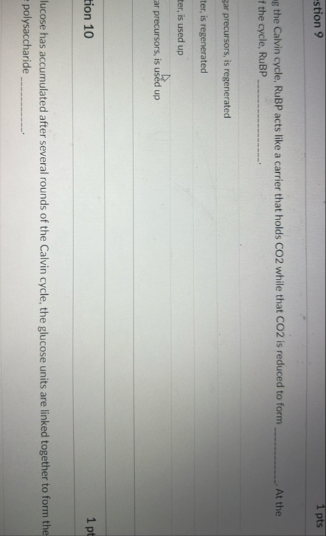 Solved stion 91 ﻿ptsig the Calvin cycle, RuBP acts like a | Chegg.com